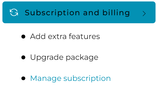 Manage subscription