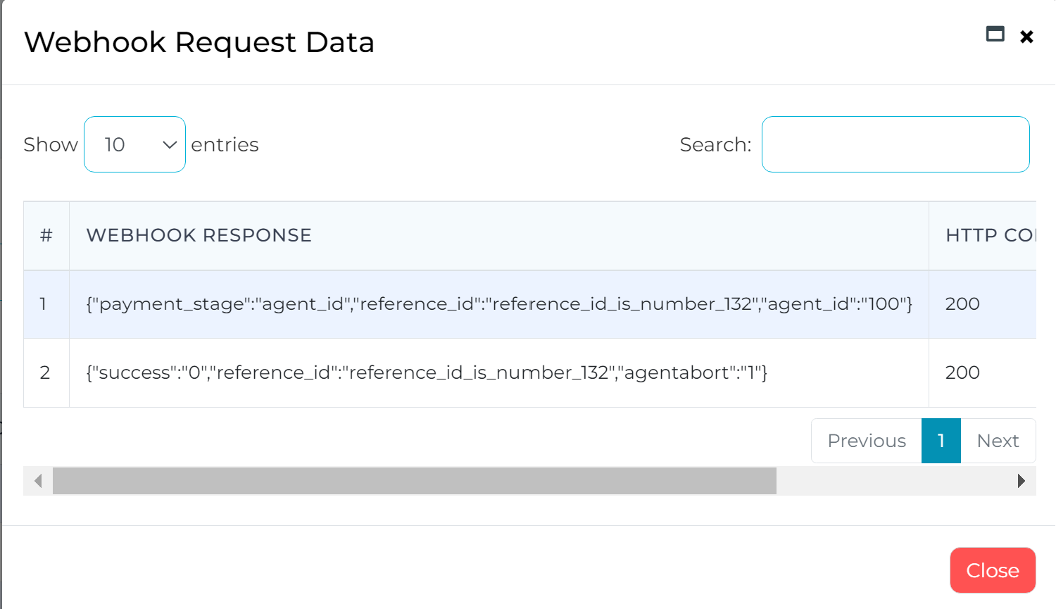 Webhook request button Webhook request button