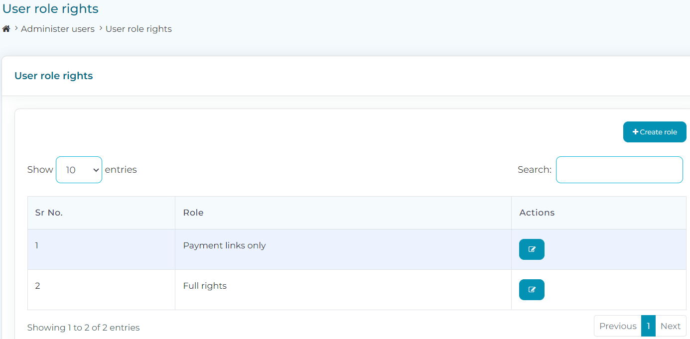To setup a User role profile Create role